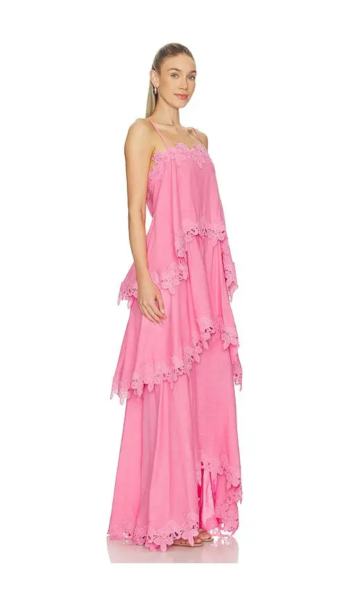 elliatt pink tiered dress ELLIATT Thalia Gown in Fuchsia