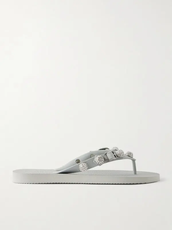 Balenciaga Cagole Studded Tpu Sandals - Gray