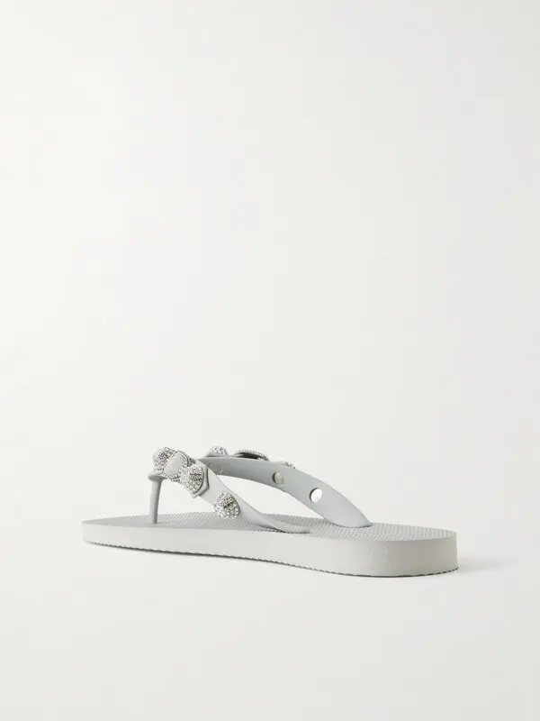 Balenciaga Cagole Studded Tpu Sandals - Gray