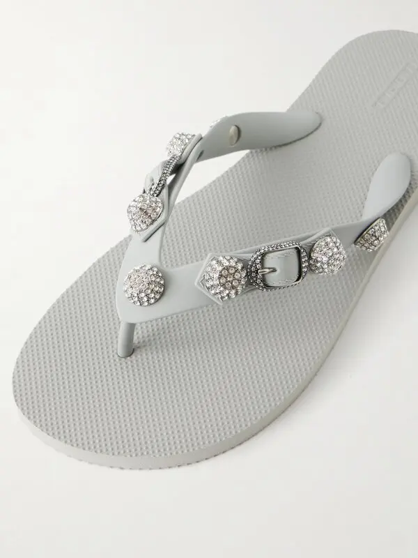 Balenciaga Cagole Studded Tpu Sandals - Gray