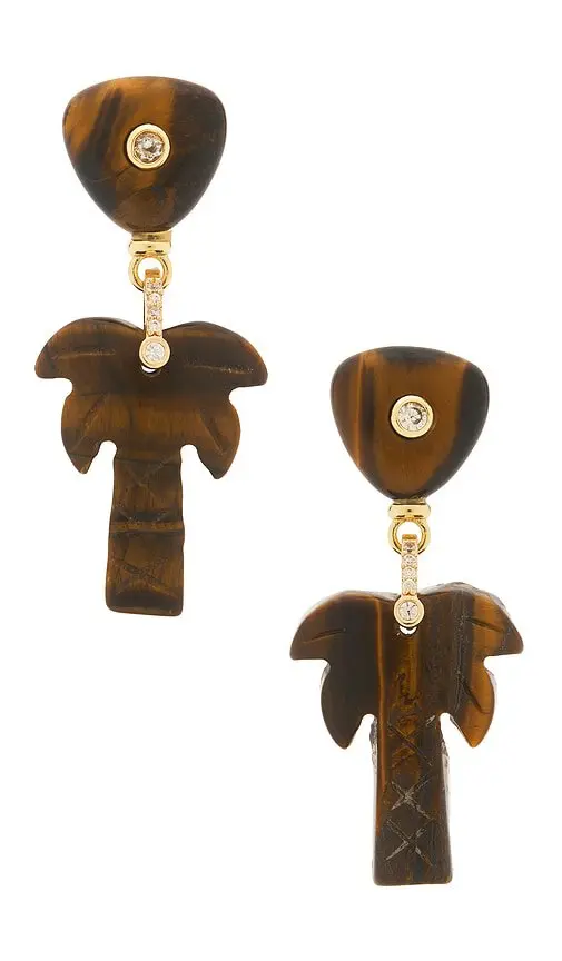 Dannijo Jettie Palm Tree Earrings - Topaz