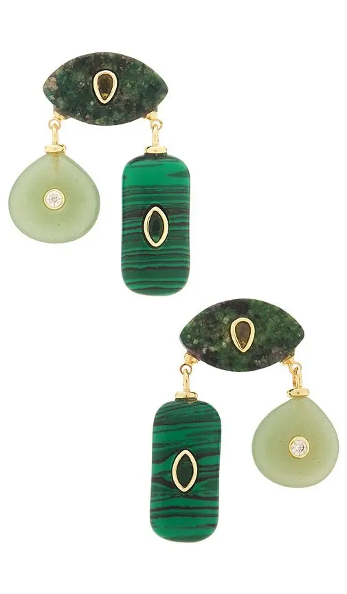 Dannijo Kya Dangle Earrings - Green