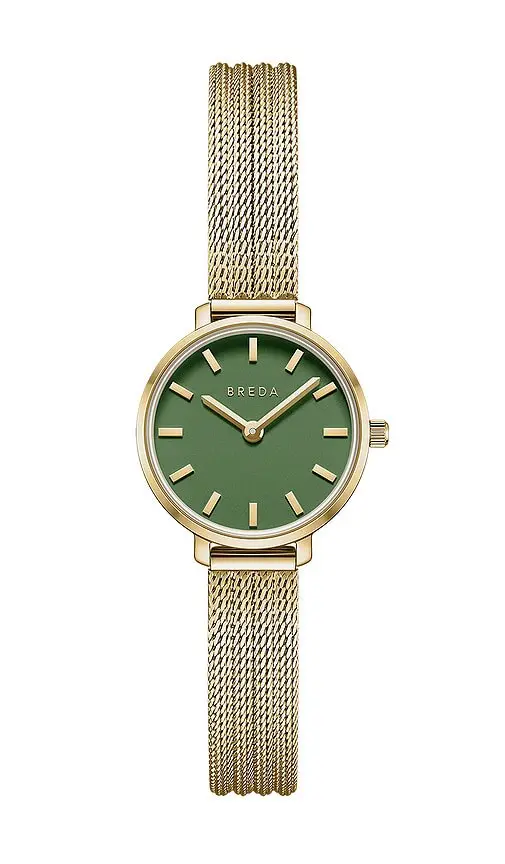 BREDA Beverly Mesh Watch - Gold & Green