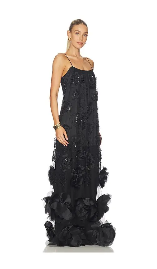 Delfi Embellished Floral Maxi Dress