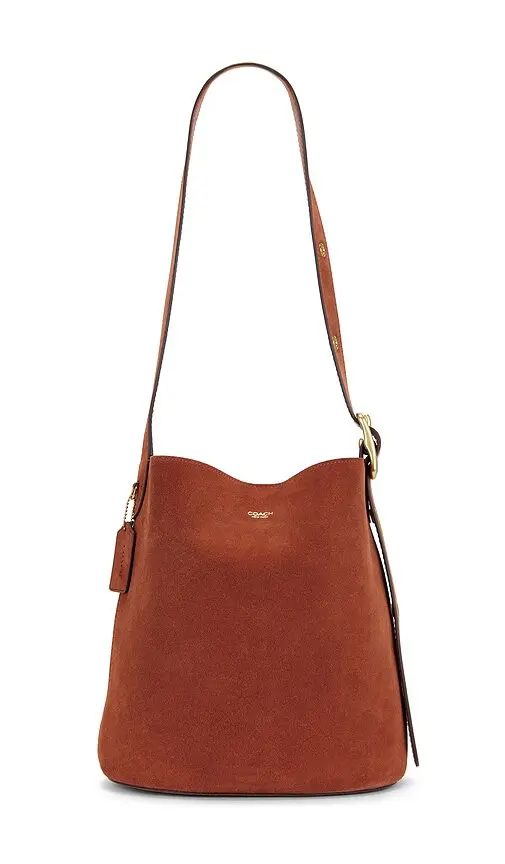 COACH Suede Bleecker Bucket Bag - Clay