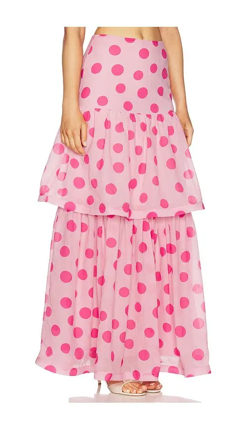 ELLIATT Polka Dot Tiered Maxi Skirt