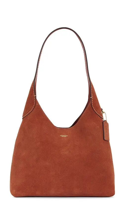 COACH Suede Brooklyn 28 Shoulder Bag - Clay