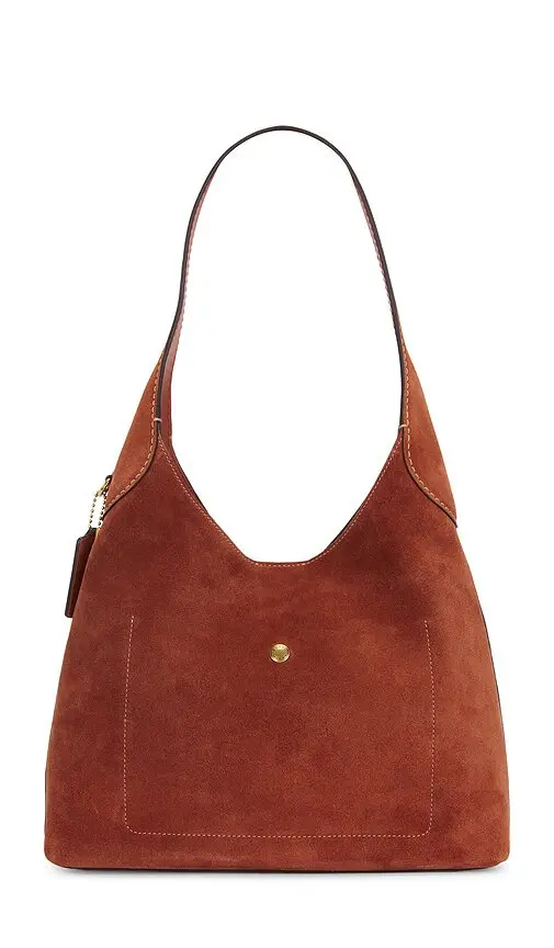 COACH Suede Brooklyn 28 Shoulder Bag - Clay