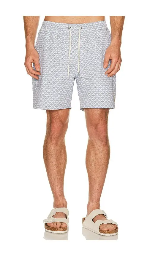 Marine Layer Sport & Swim Shorts - Light Blue Agave Print