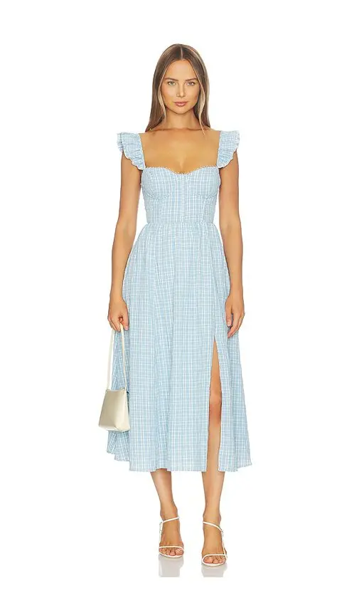 Astr The Label Wedelia Dress - Blue Plaid