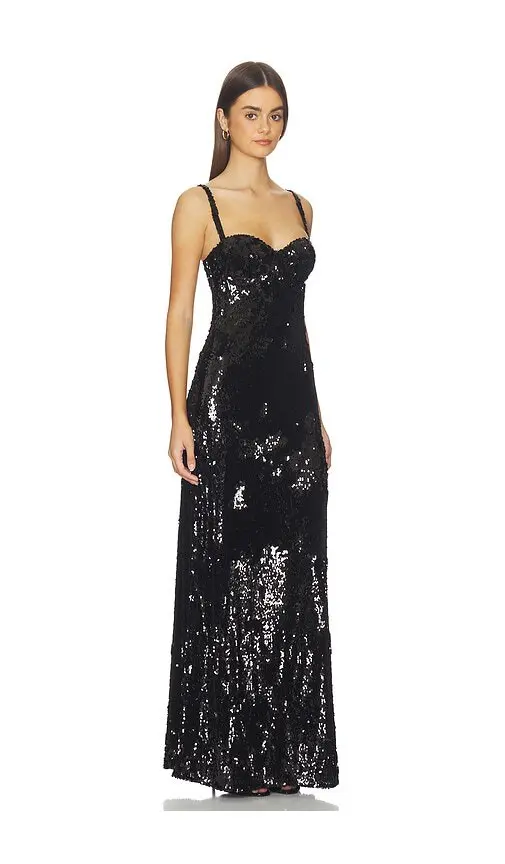 L'Agence Sayla Sequined Maxi Dress