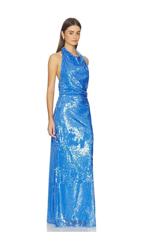 Simkhai Reannon Draped Sequined Gown