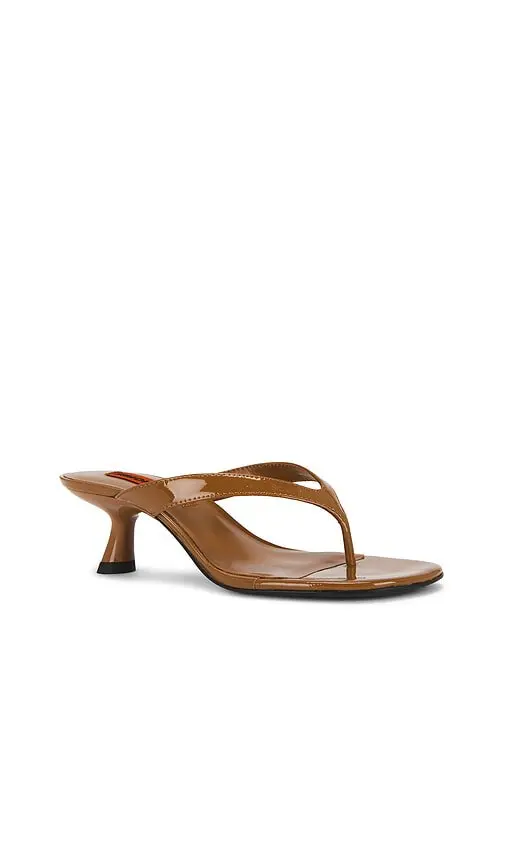 SIMONMILLER Beep Thong Stiletto Sandal - Dark Nude