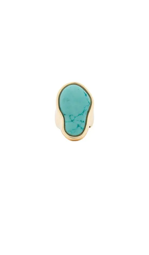 Ettika Hidden Gem Statement Ring - Turquoise & Gold