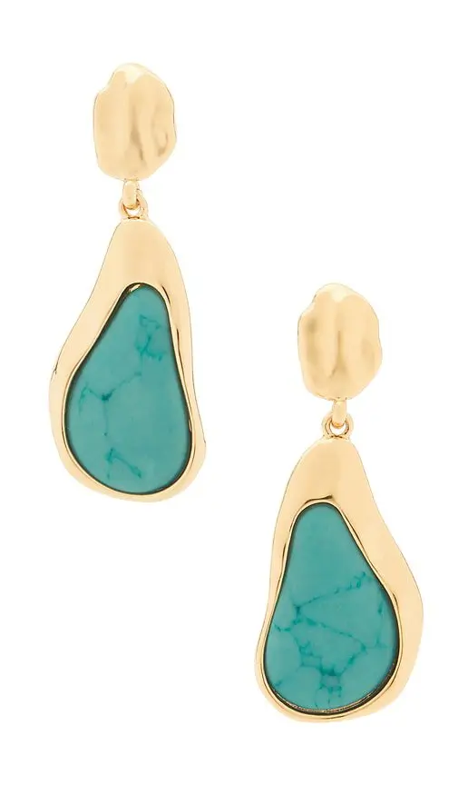 Ettika Hidden Gem Dangle Earrings - Turquoise & Gold