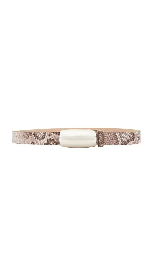 L'Agence Marlow Leather Belt - Blush Snake