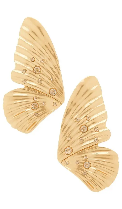Ettika Fluttering Glow Earrings - Clear Crystal & Gold