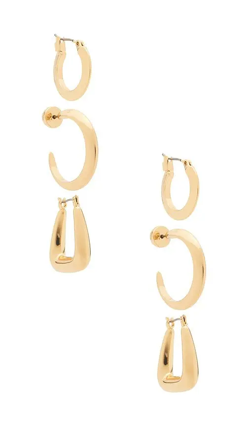 Ettika Modern Shapes Earring Set - Gold
