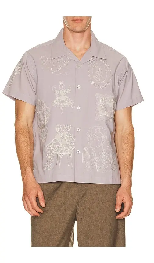 SAMUEL ZELIG Northfield Camp Shirt In Lavender - Dusty Lavender