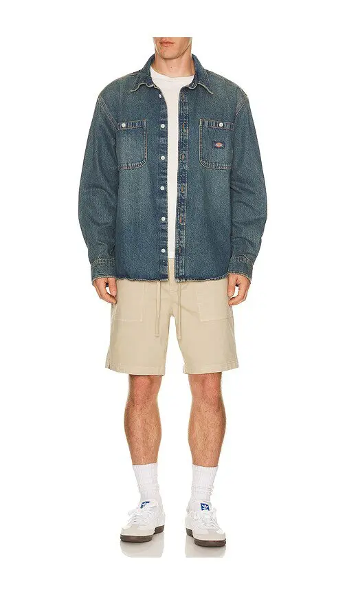 Barefoot Dreams Cotton Canvas Twill Utility Short - Stone