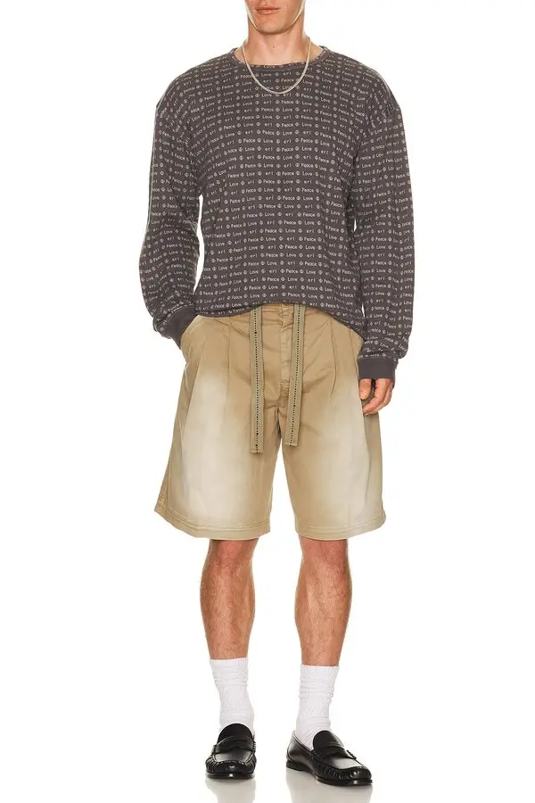 ERL Pleated Chino Shorts - Beige