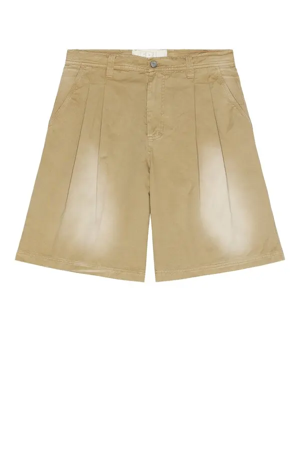 ERL Pleated Chino Shorts - Beige