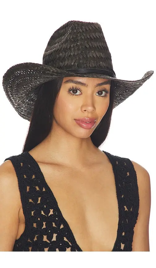 Brixton Houston Ii Straw Cowboy Hat - Black