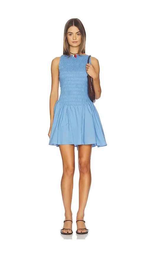Faithfull The Brand Martina Mini Dress - Venice Blue