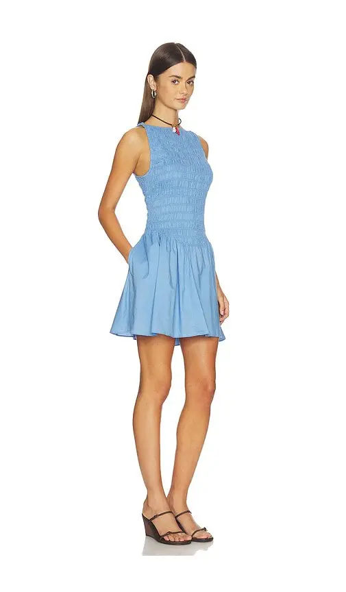 Faithfull The Brand Martina Mini Dress - Venice Blue
