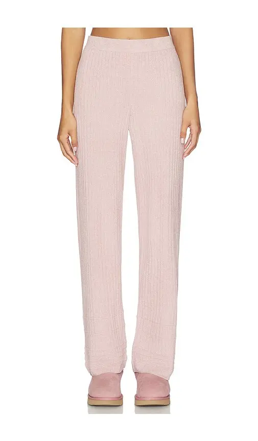Barefoot Dreams Cozychic Ultra Lite Textured Hem Rib Pant - Teaberry