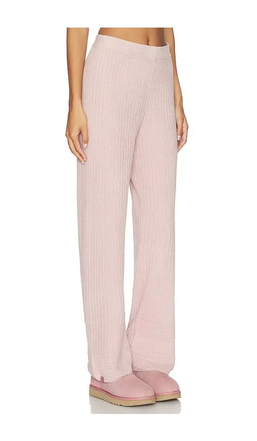 Barefoot Dreams Cozychic Ultra Lite Textured Hem Rib Pant - Teaberry