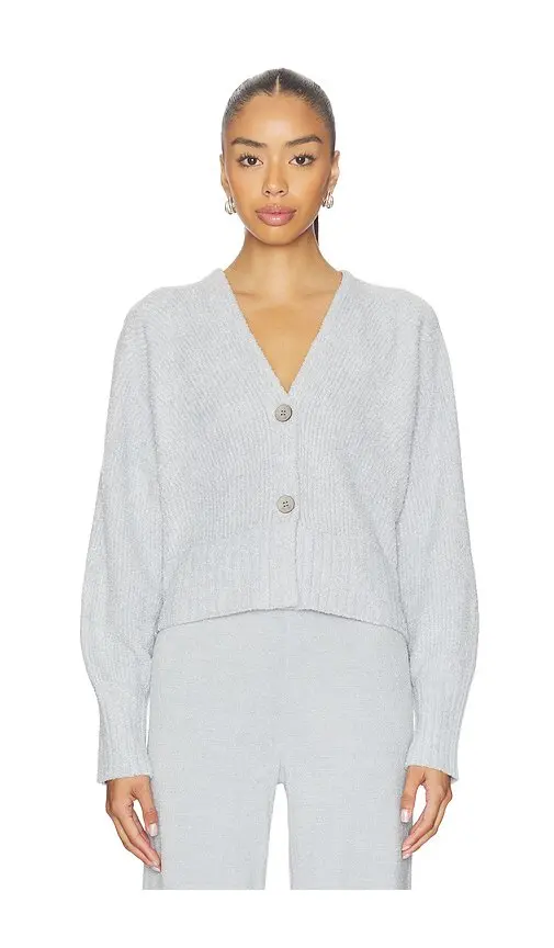Barefoot Dreams Cozychic Lite Ribbed Button Front Cardigan - Frost