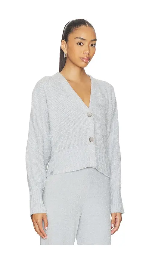 Barefoot Dreams Cozychic Lite Ribbed Button Front Cardigan - Frost