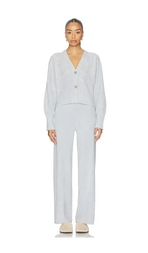 Barefoot Dreams Cozychic Lite Ribbed Button Front Cardigan - Frost