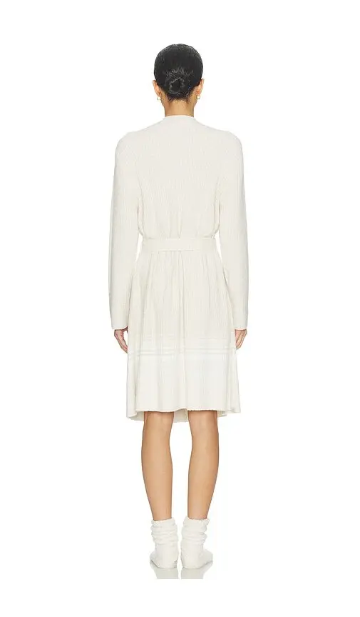 Barefoot Dreams Variegated Stripe Ribbed Robe In Beige - Multi