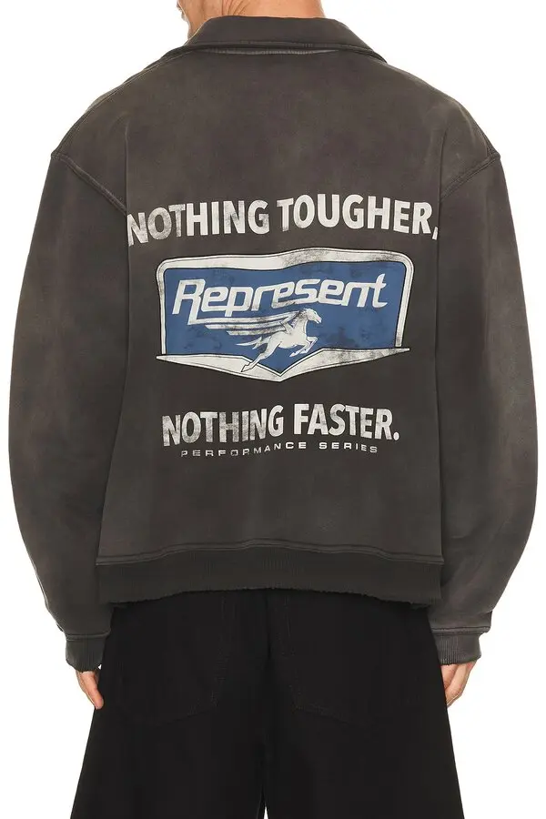 REPRESENT Nothing Faster Quarter Zip Pullover In Black - Stained Black