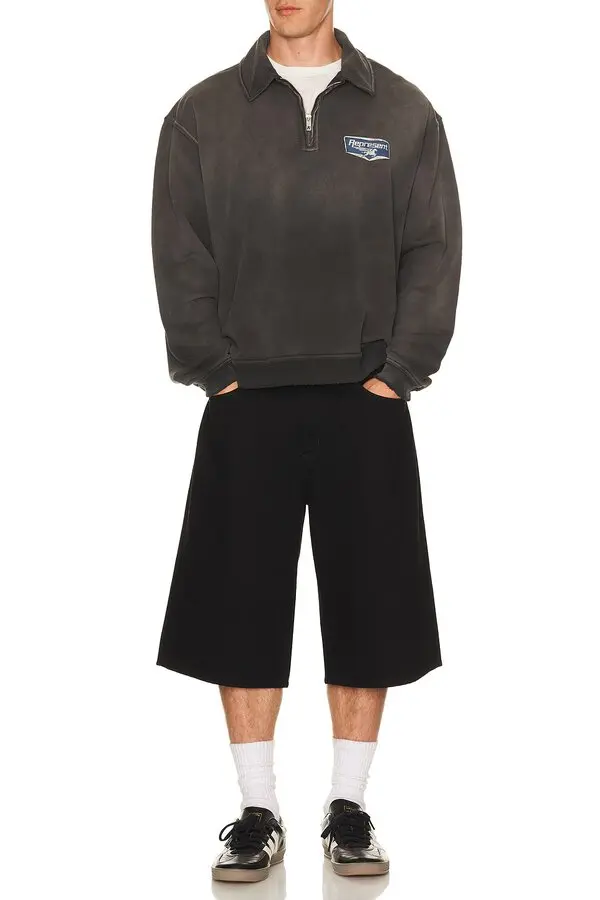 REPRESENT Nothing Faster Quarter Zip Pullover In Black - Stained Black