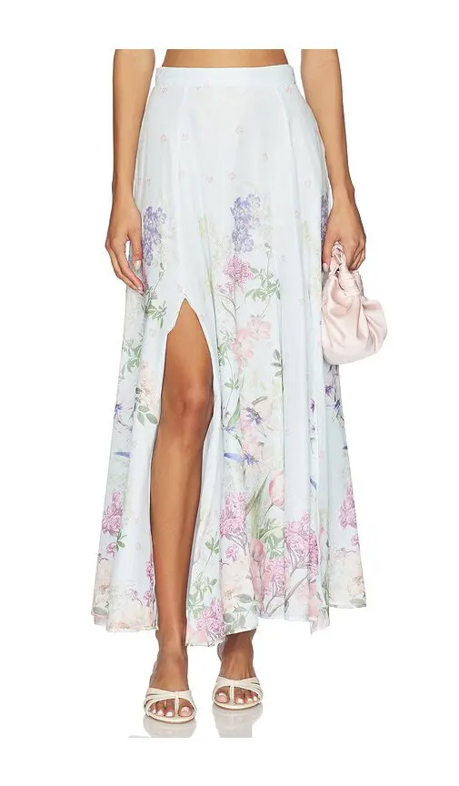 Charo Ruiz Ibiza Ventine Long Skirt - Blue Botanic