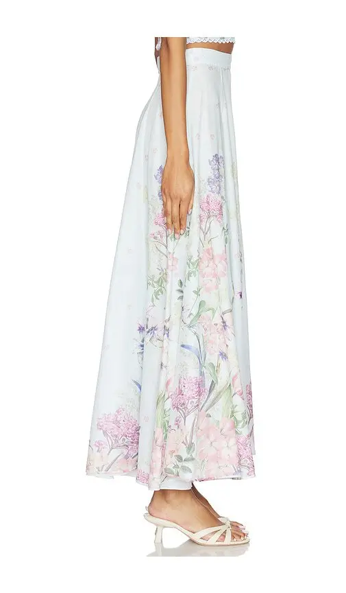 Charo Ruiz Ibiza Ventine Long Skirt - Blue Botanic