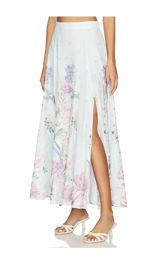 Charo Ruiz Ibiza Ventine Long Skirt - Blue Botanic