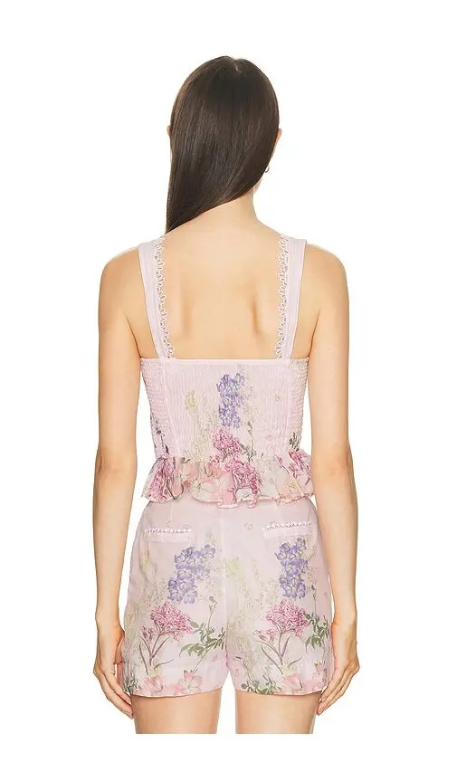 Charo Ruiz Ibiza Floret Bustier Top - Pink Botanic