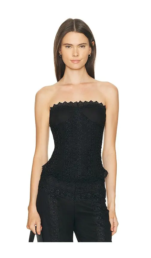 Charo Ruiz Ibiza Daphnelle Corset Top - Black