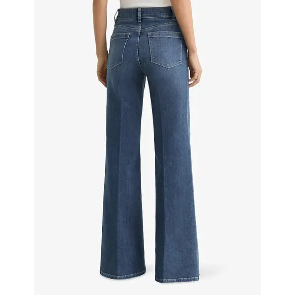REISS Cali Flared Stretch-denim Jeans - Mid Blue
