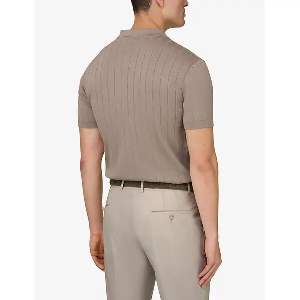 Boggi Milano Ribbed Relaxed-fit Cotton And Silk Polo Shirt Xxl