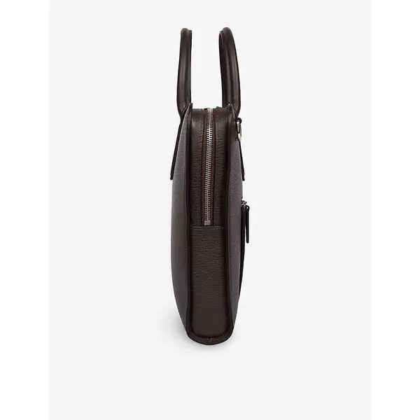 Smythson Ludlow Ultra-slim Leather Briefcase - Dark Brown