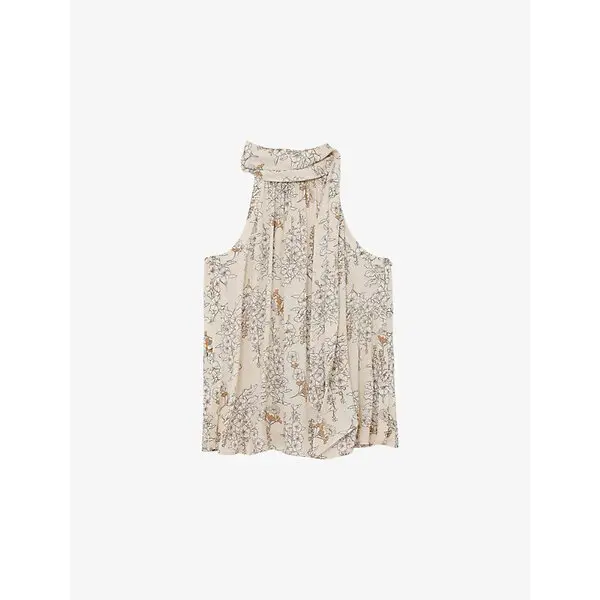 REISS Josie Halterneck Woven Top