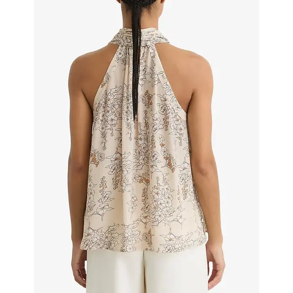 REISS Josie Halterneck Woven Top