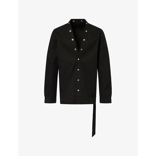 Rick Owens Larry Studded Cotton-canvas Shirt - Black
