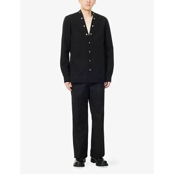 Rick Owens Larry Studded Cotton-canvas Shirt - Black