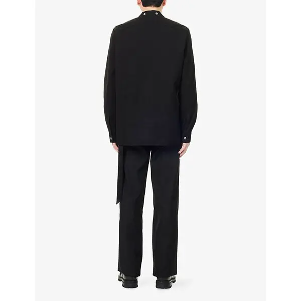 Rick Owens Larry Studded Cotton-canvas Shirt - Black